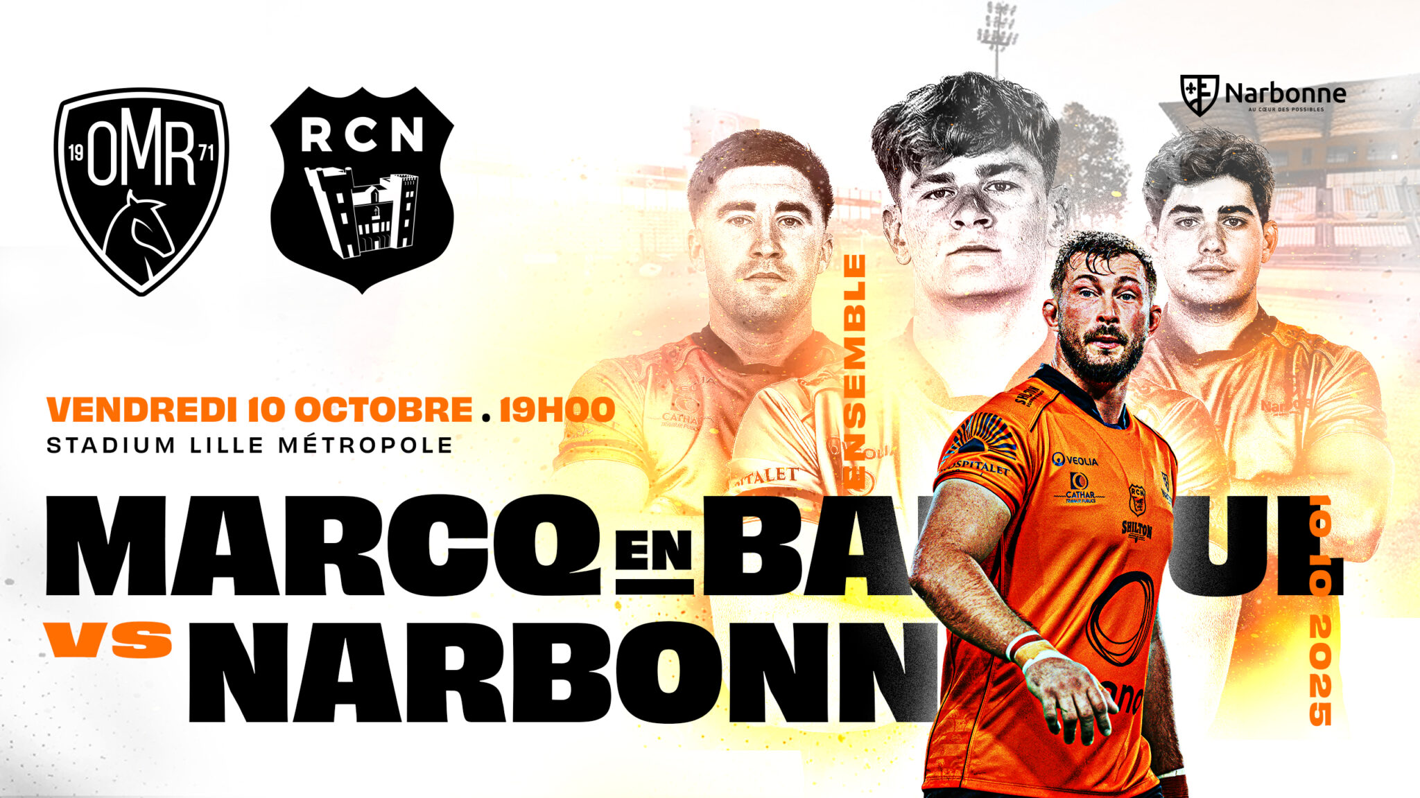 Suivez le match en direct sur Rugbyrama : OMR vs Narbonne - R.C.N